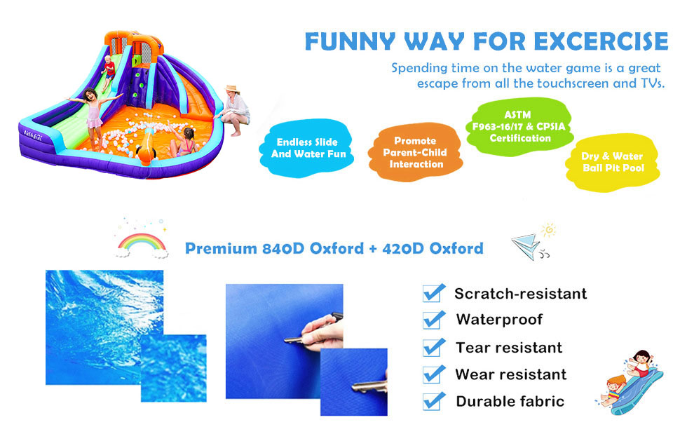 🔥Inflatable Slide AirMyFun Playground Outdoor Kids Playhouse Indoor ...