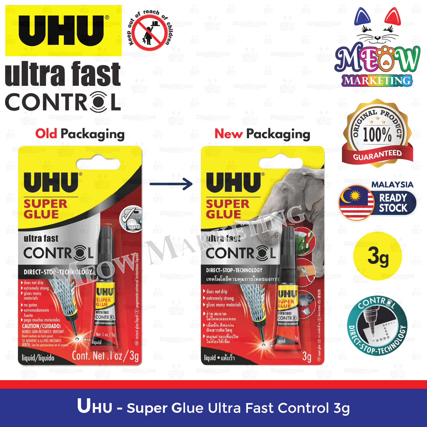 UHU Super Glue Ultra Fast Control - 3g | Shopee Malaysia