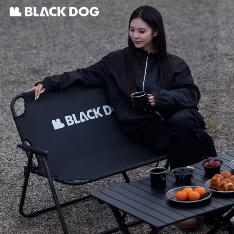 BLACKDOG Portable Double Folding Kermit Chair Sofa Comfortable Height Kerusi lipat Black dog ...