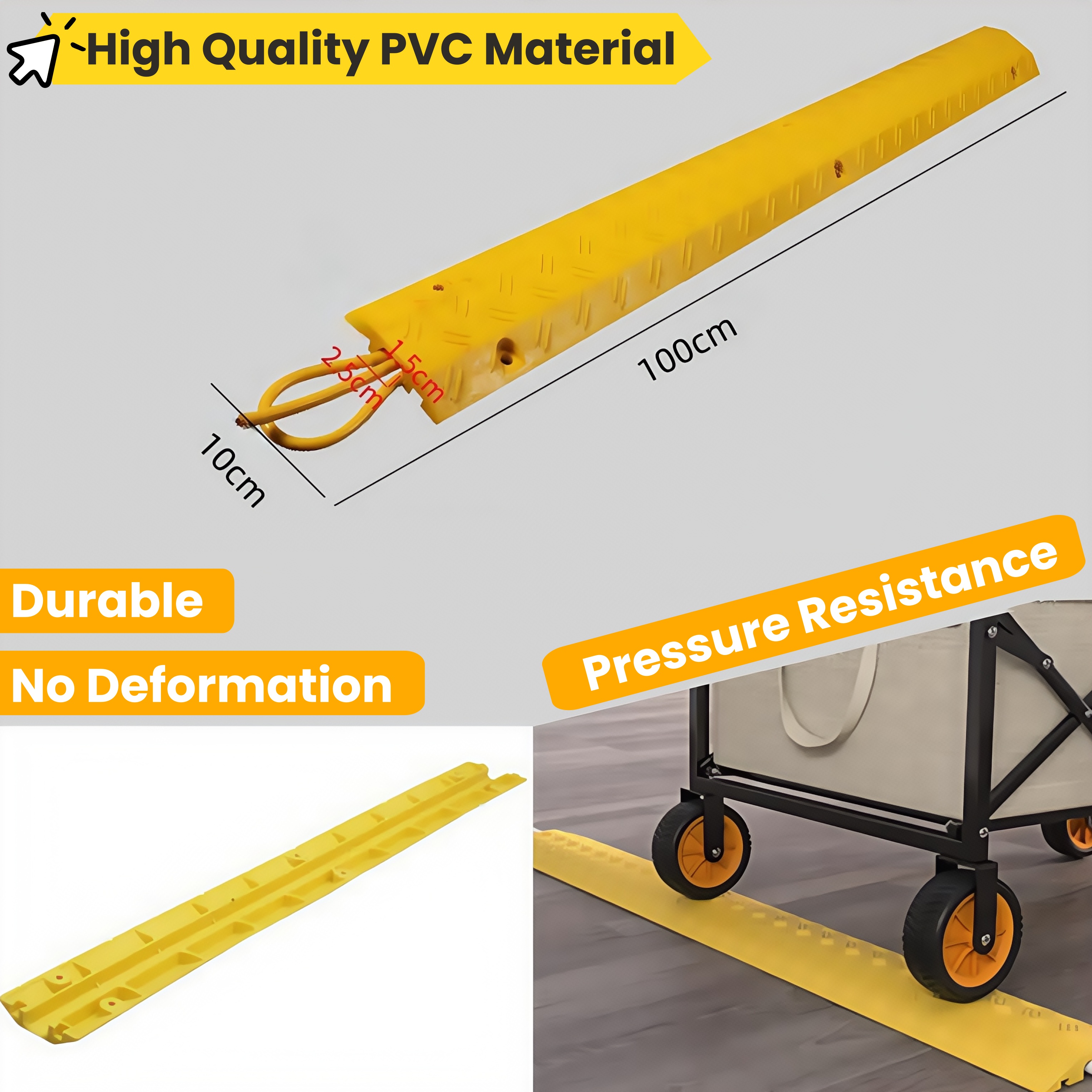 PVC Cable Protector Ramp,Safety Cable Wire Cover Floor , Hose Protector ...