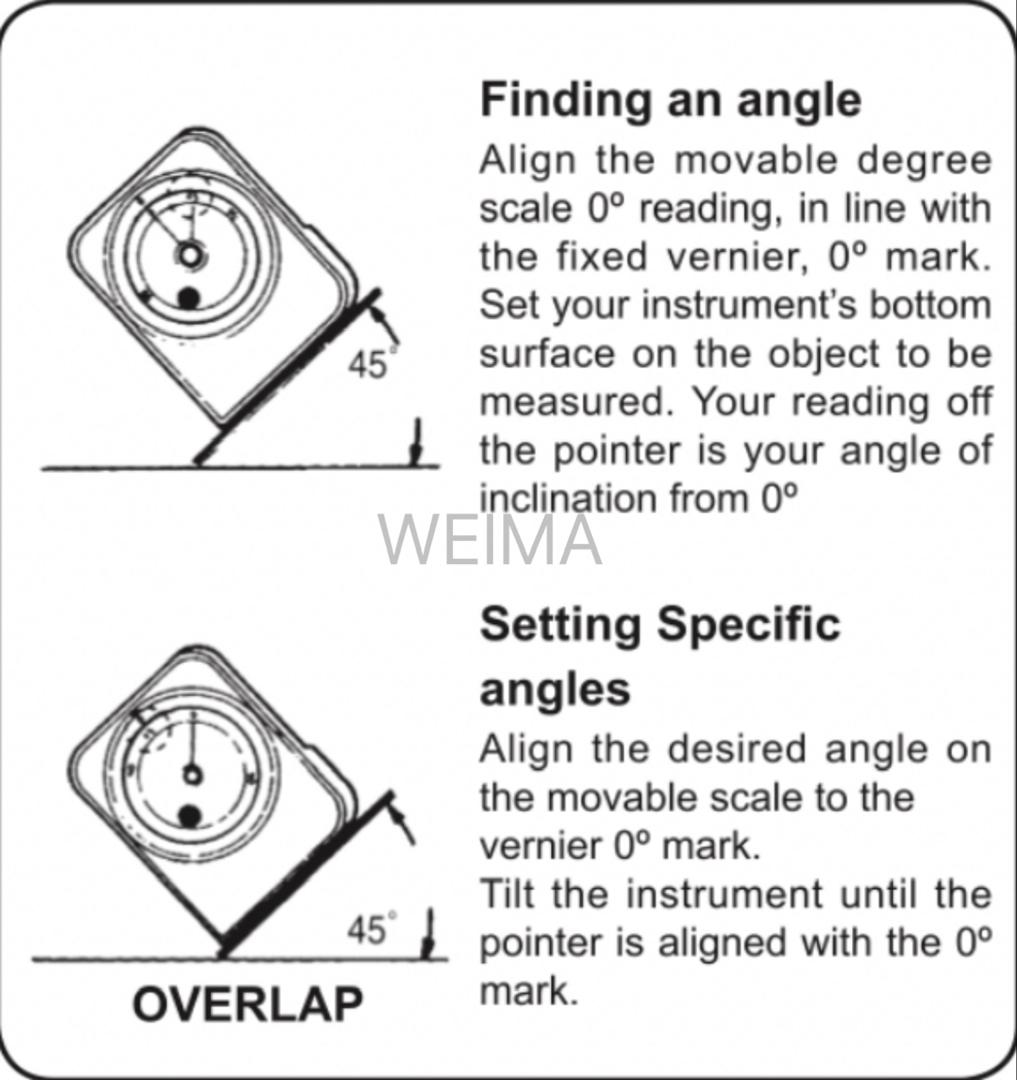 VERTEX ANGLE LEVEL / OIL TYPE PROTRACTOR WITH MAGNETS VAL-30/VAL-50/A ...