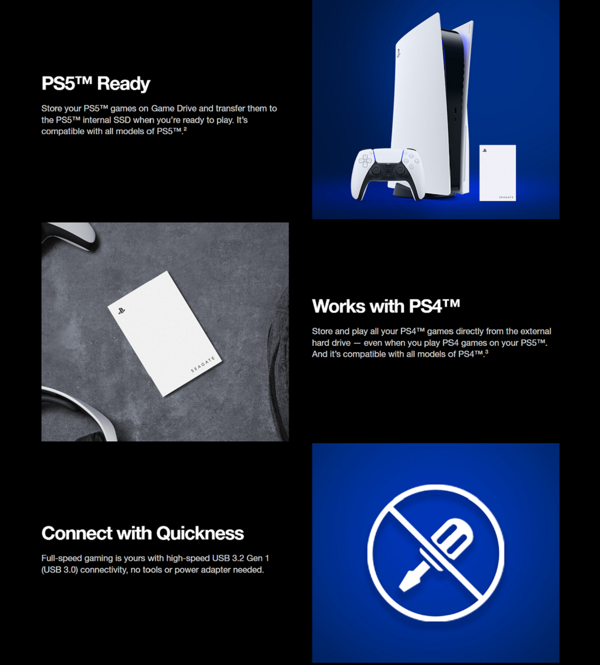 SEAGATE EXT HDD GAME DRIVE FOR PS4 & PS5 HARD DRIVE HARD DISK WITH BLUE ...