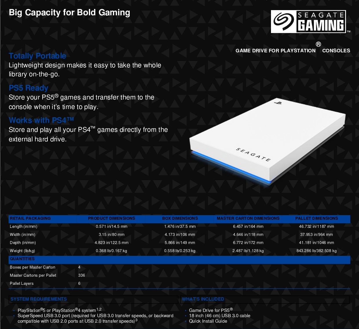 SEAGATE EXT HDD GAME DRIVE FOR PS4 & PS5 HARD DRIVE HARD DISK WITH BLUE ...