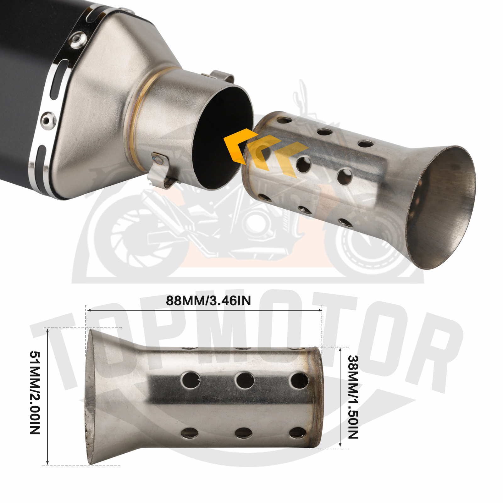 51MM Universal Motorcycle Exhaust Pipe Muffler Insert Db Killer Noise ...