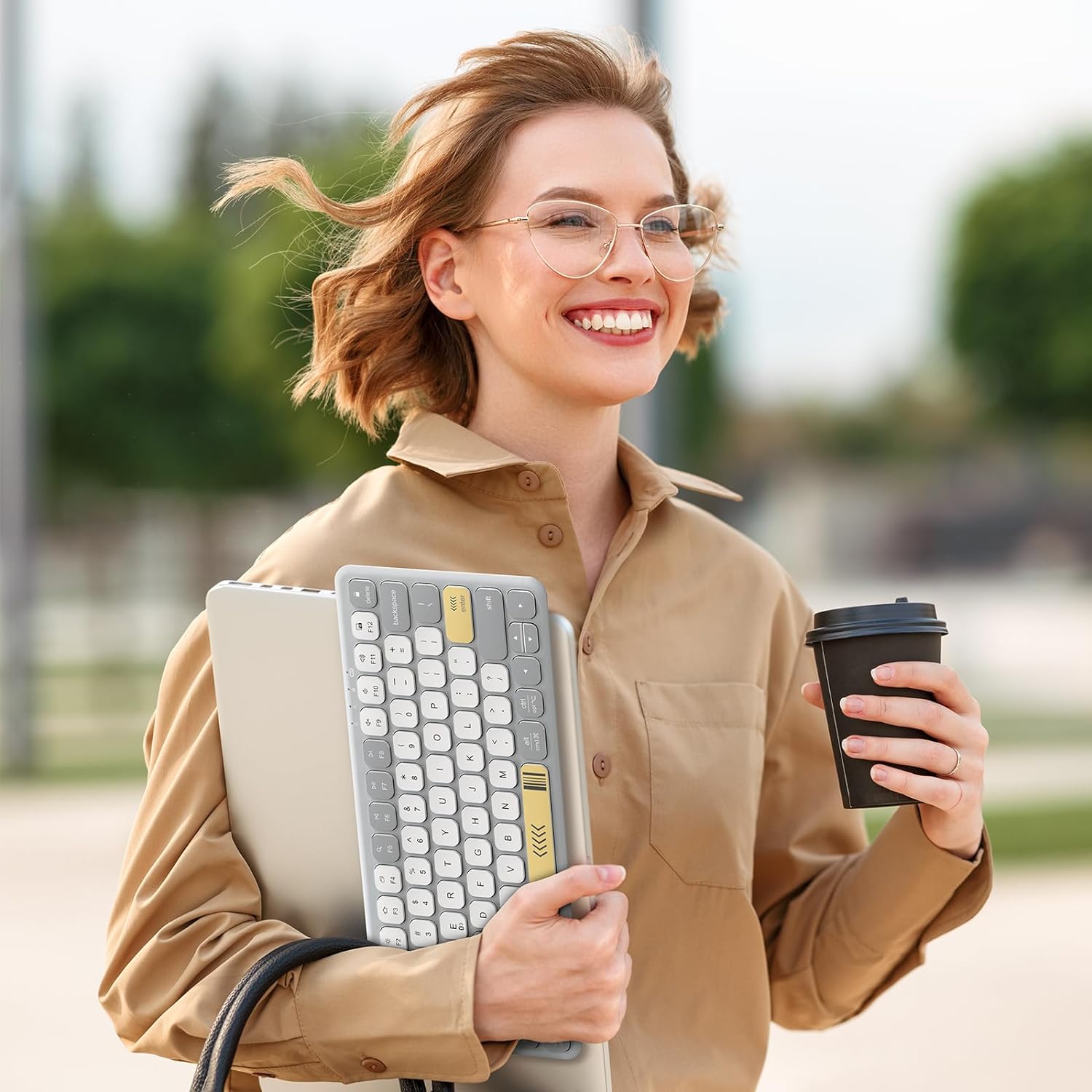 iClever BK50 Compact Bluetooth Keyboard, Portable, Vibrant Colors ...