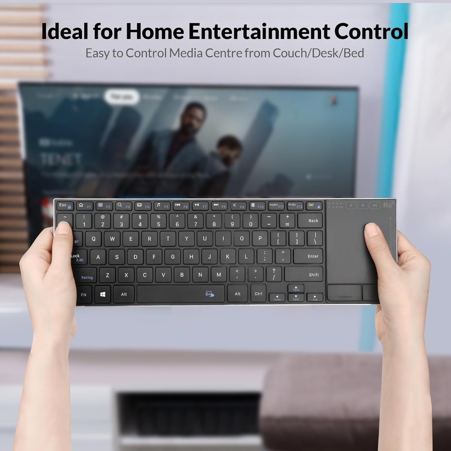 Rii K22 Wireless Bluetooth Keyboard Rechargeable Stainless Steel Ultra ...