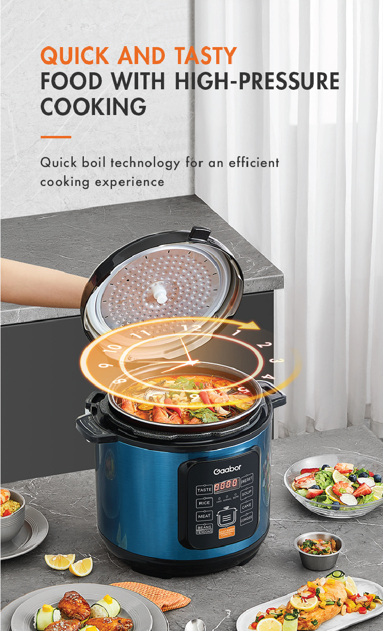 Gaabor 6L Large Capacity 1000W Multifunctional Electric Pressure Cooker ...