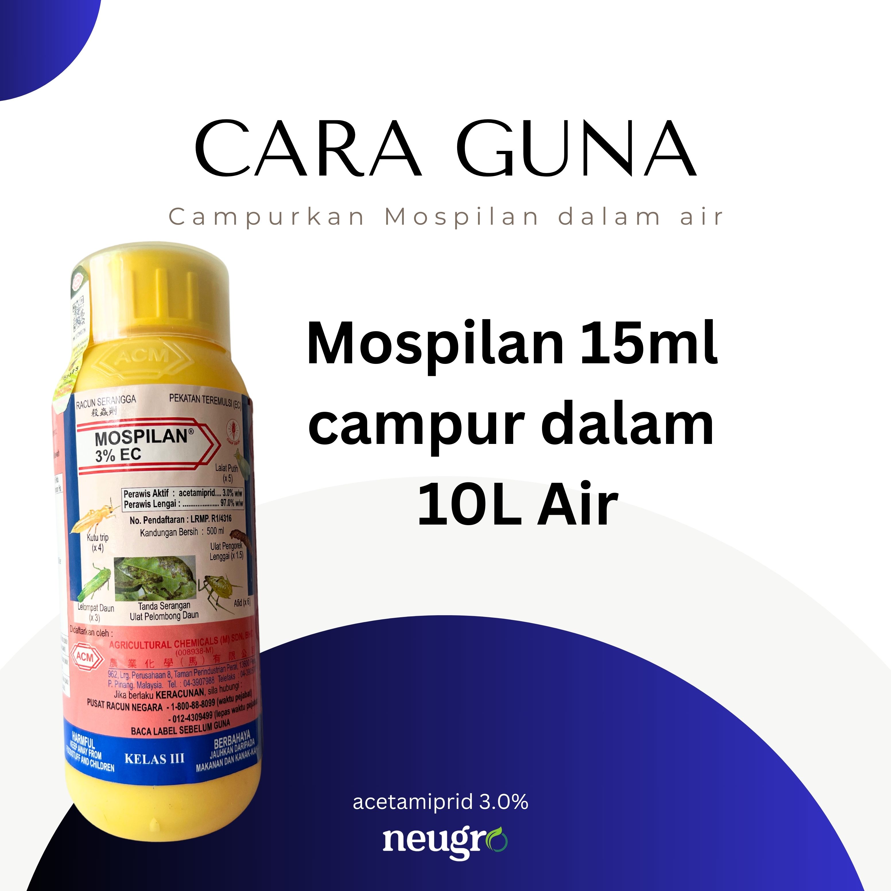 ACM Mospilan 3% EC (500ml) Acetamiprid 3% Racun Serangga Kutu Trip / Bena Perang / Lalat Putih ...