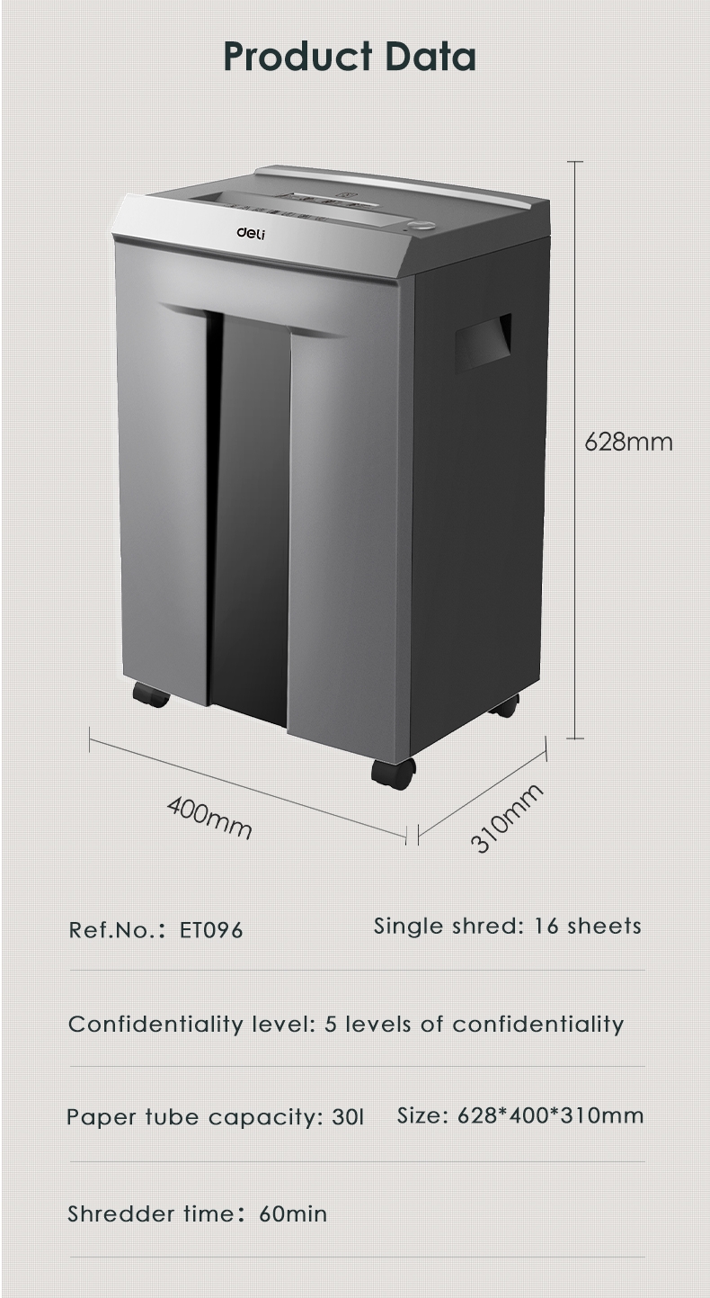Deli Heavy Duty Paper Shredder Machine Cutter Office Supplies ...
