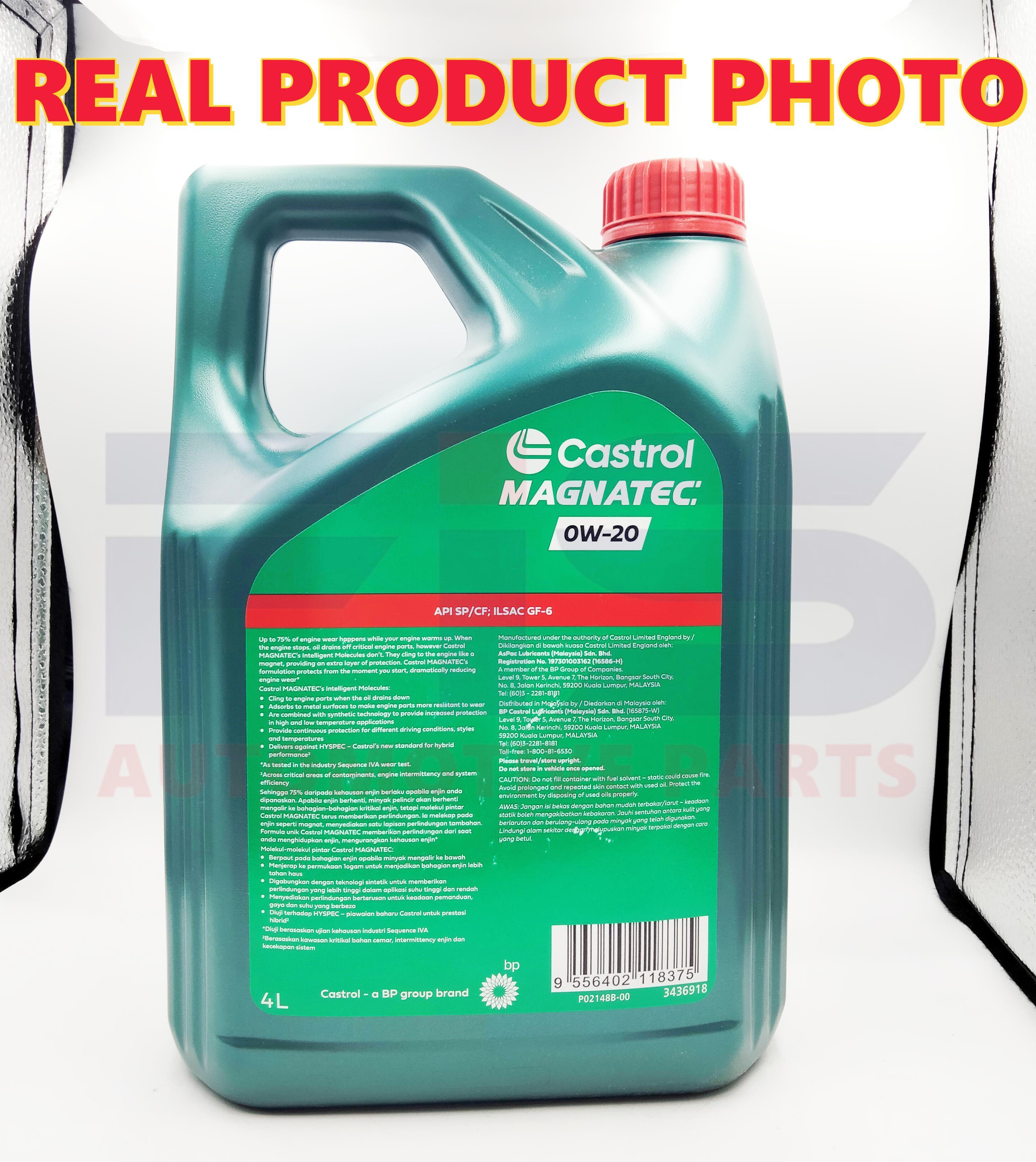 FIS Castrol Original Engine Oil Magnatec DUALOCK 0W20 4Liter API SN ...