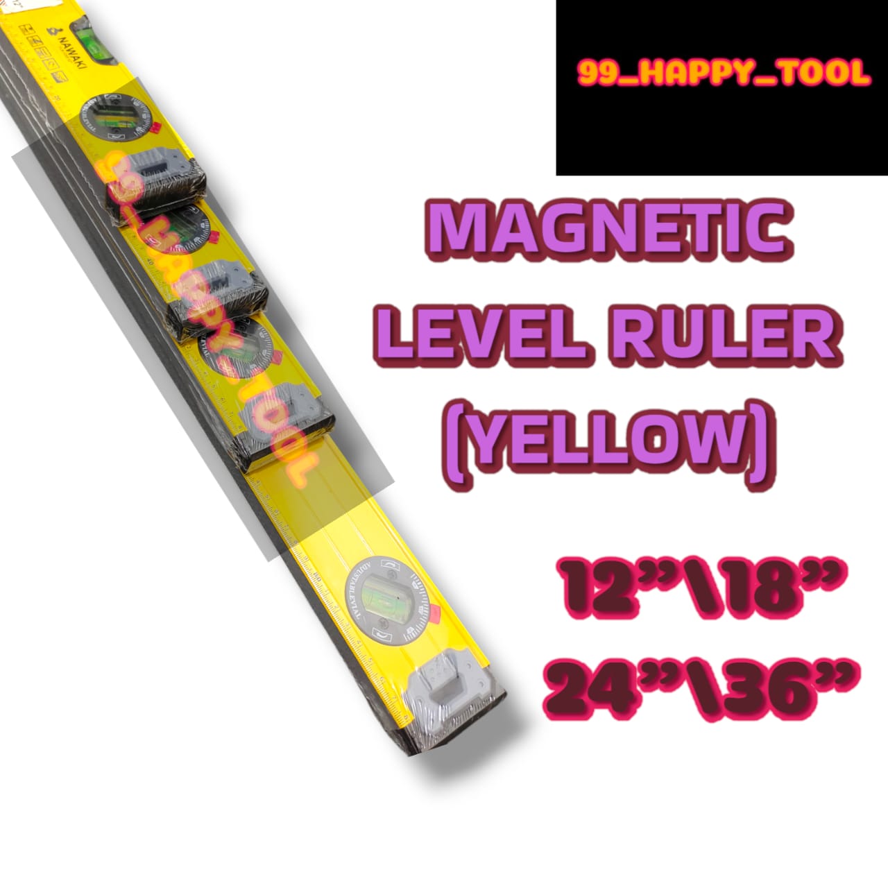 READY STOCK YA!!! MAGNETIC LEVEL RULER (YELLOW) | Shopee Malaysia