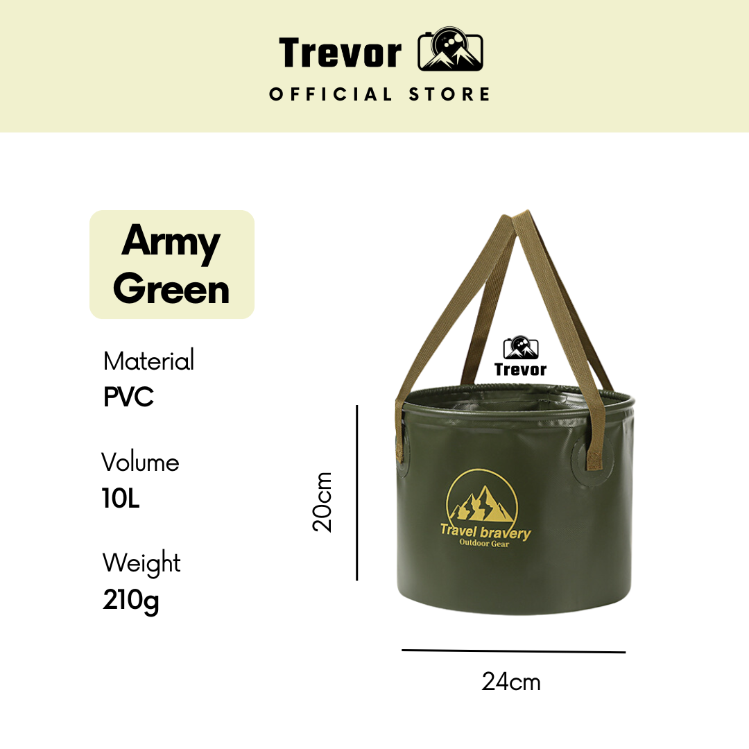TREVOR Foldable Water Bucket - PVC Portable Collapsible Outdoor Travel ...