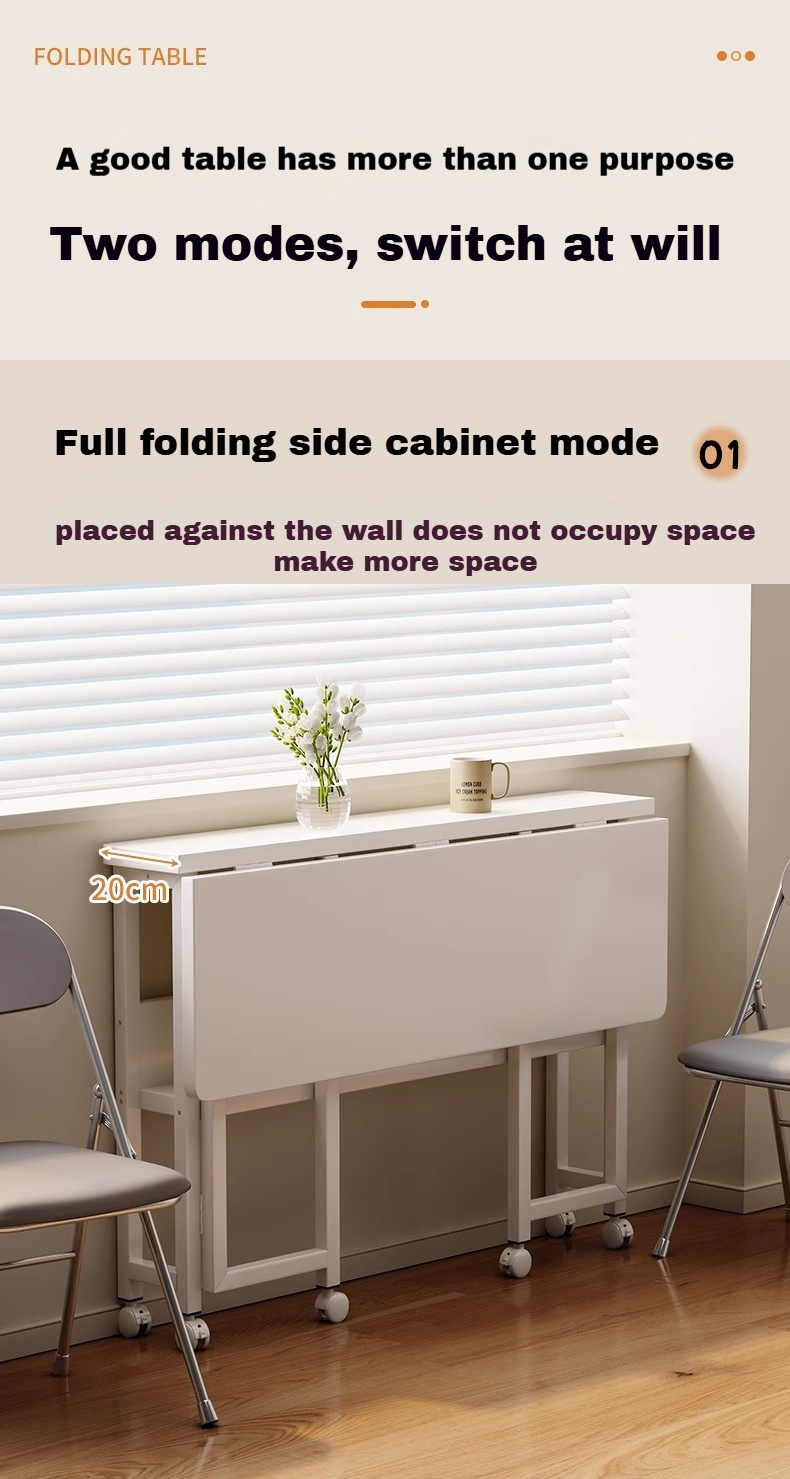 Meja Lipat Adjustable Home Folding Computer Desk With Wheel ...