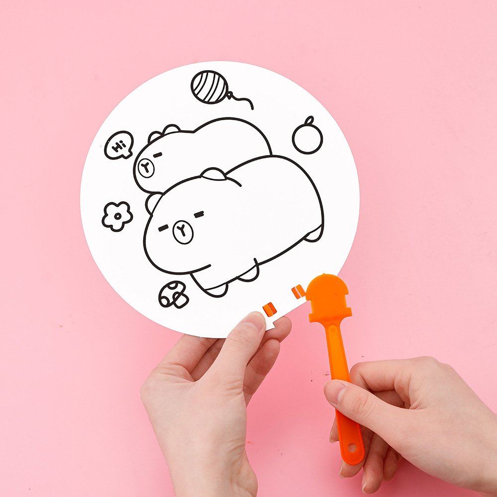 BORONG【50 pcs】DIY Coloring Fan Kids Birthday Goodies Doorgift Kipas ...