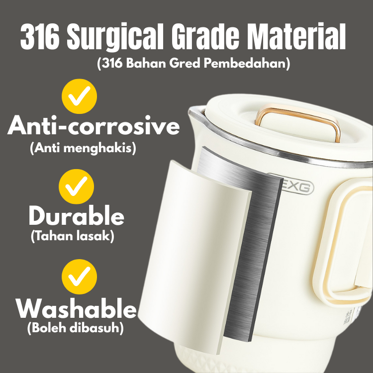 900ML Mini Electric Kettle Cerek Mini For Travel Multi-Function Kettle with Fast Heating 316 ...