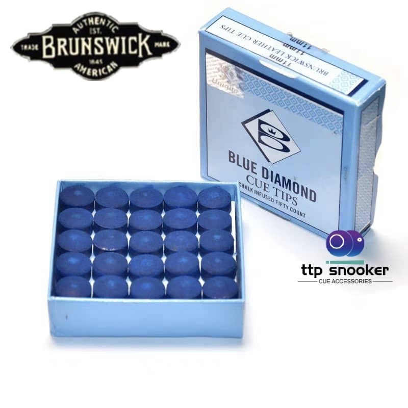 Original 🇺🇸 USA BRUNSWICK blue diamond snooker cue tips (10&11mm ...