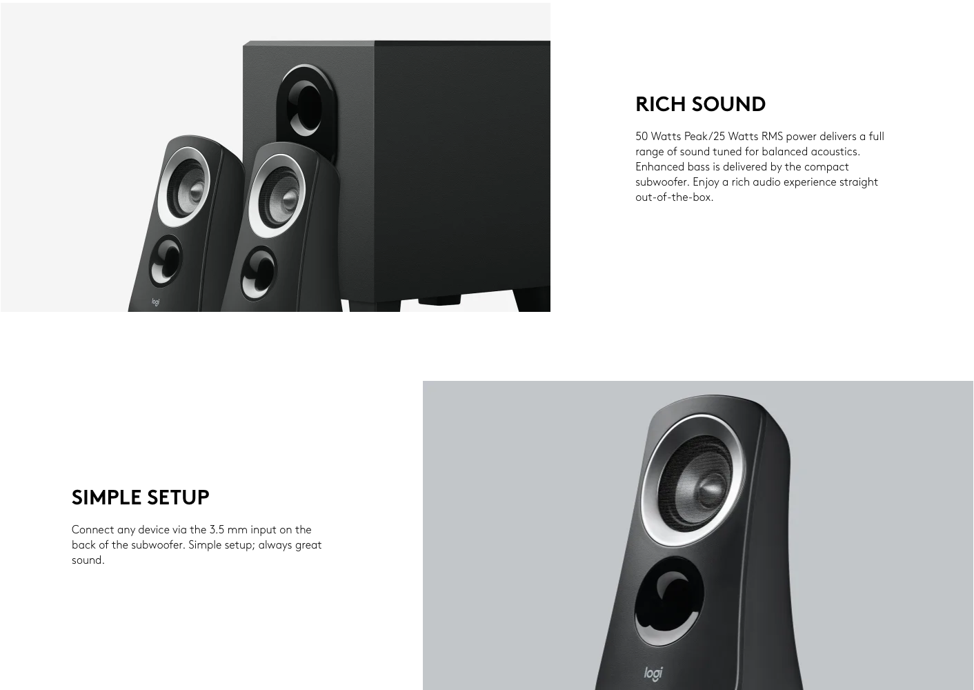 Logitech Z313 2.1 Multimedia Speaker System with Subwoofer, Full Range ...
