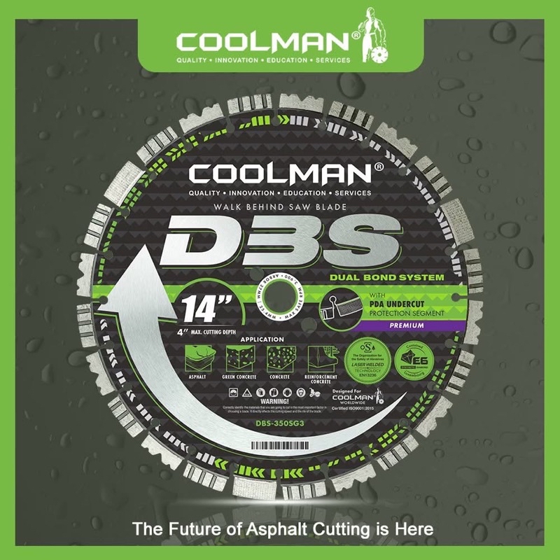 COOLMAN PDA High Spped Diamond Disc 14" PDA UNDERCUT PROTECTION SEGMENT ...