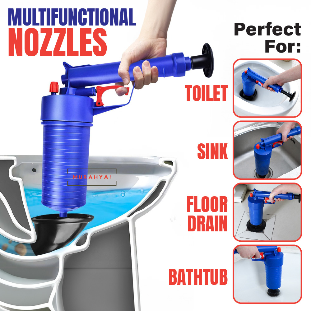 Air Power Pump Bathroom Cleaner Toilet Dredge Plug Blockage Remover ...