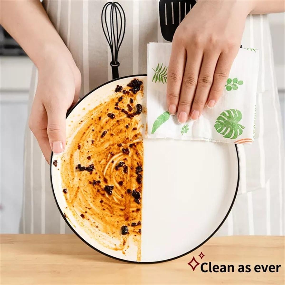 【200pcs】Disposable Kitchen Cloth Non-Woven Kitchen Rag Dishwasher ...