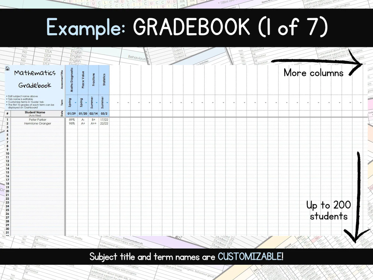 Teachers ULTIMATE Student Dashboard Classroom Management Spreadsheet ...