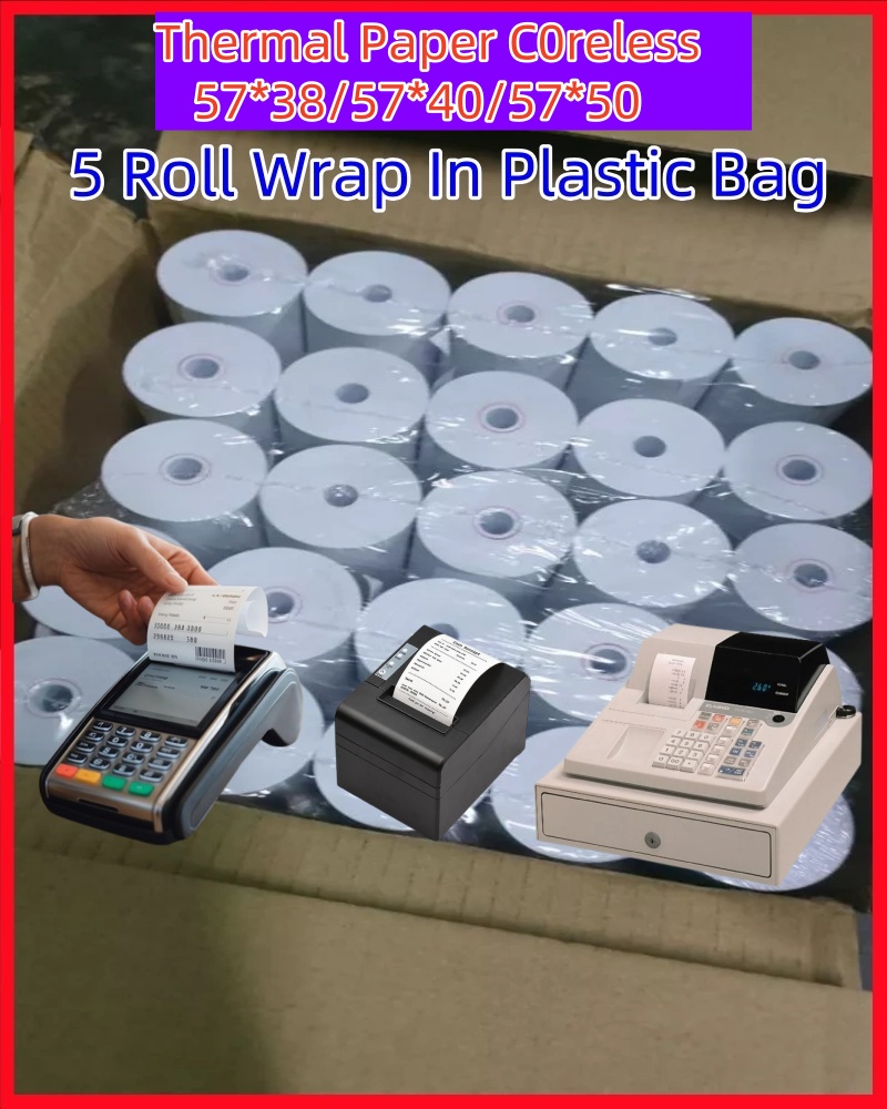 Credit Card Rolls 57*38/40/50mm 1 Roll Coreless Thermal Receipt Paper ...