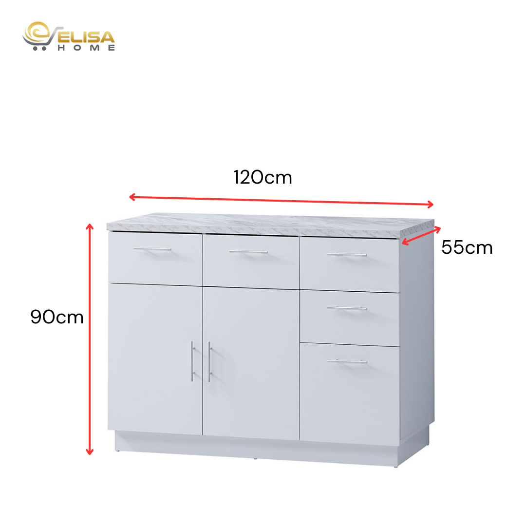 ELISA HOME Aurora Kabinet Dapur Rak 3 Pintu/Aurora Series 3 Drawer ...