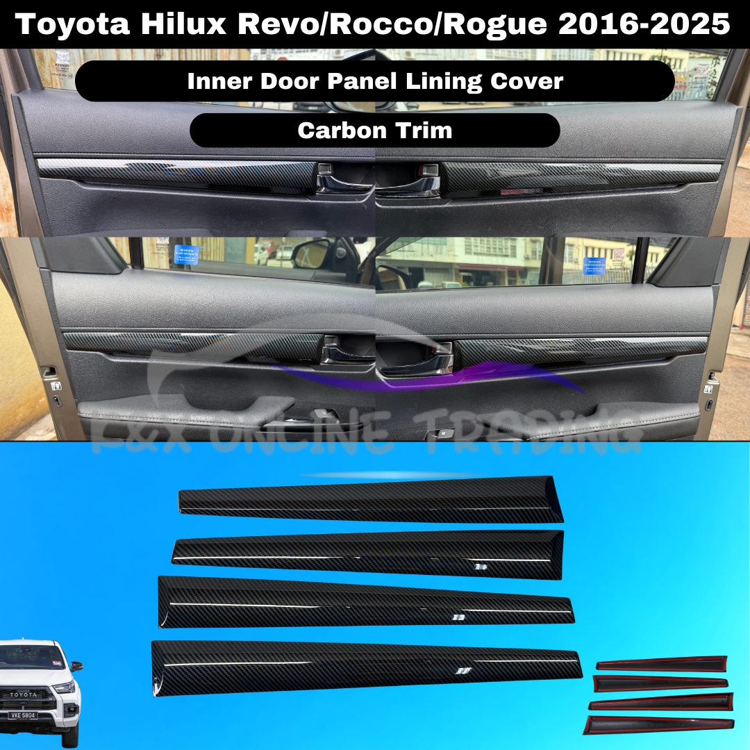 Toyota Hilux Revo/Rocco/Rogue 2016-2025 Forged Carbon Trim Door Panel ...