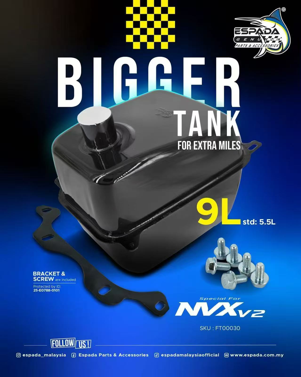 Yamaha TANK NVX155 V2 9L ESPADA 9 LITER BIG TANK 9L Yamaha Accessories ...