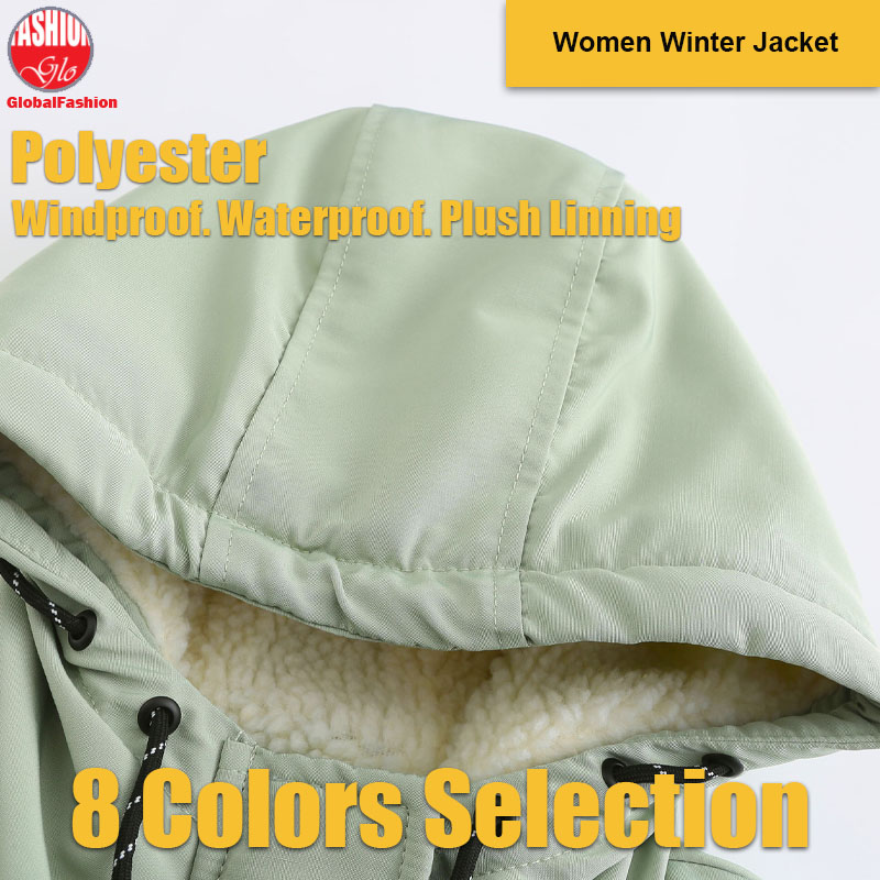 Plus Size Winter Jacket Woman Baju Sejuk Perempuan Windproof Waterproof ...