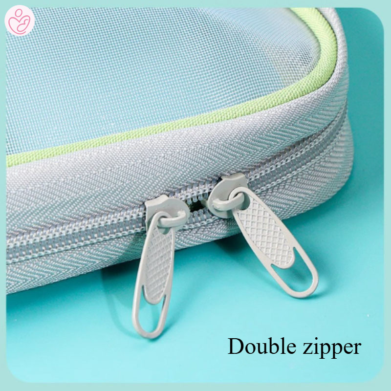 L-Type Double Zipper Large Capacity Books A4 File Transparent Mesh ...