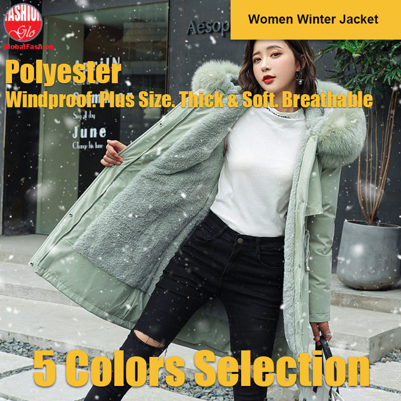 Plus Size Winter Jacket Woman Baju Sejuk Jaket Wanita Saiz Besar Plush ...