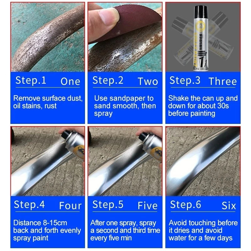 Malaysia Spot 350ML No Rust Chrome Paint Spray Cartridges With Chrome ...