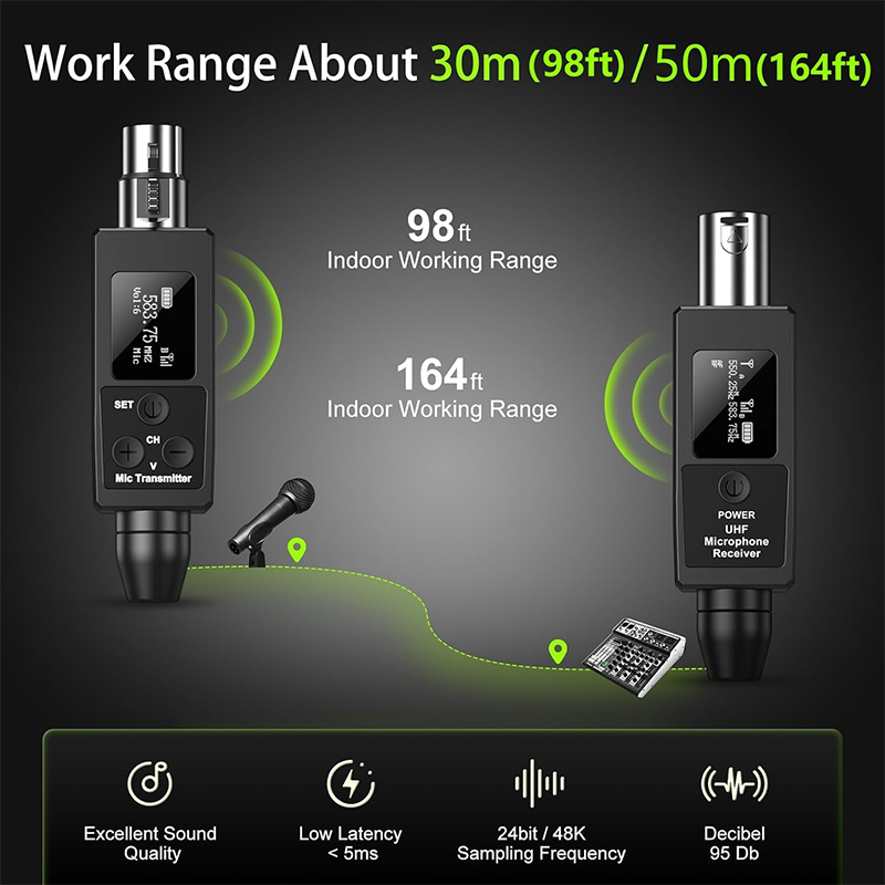 UHF Microphone Wireless System For Dynamic Microphone M-ONE Audio ...