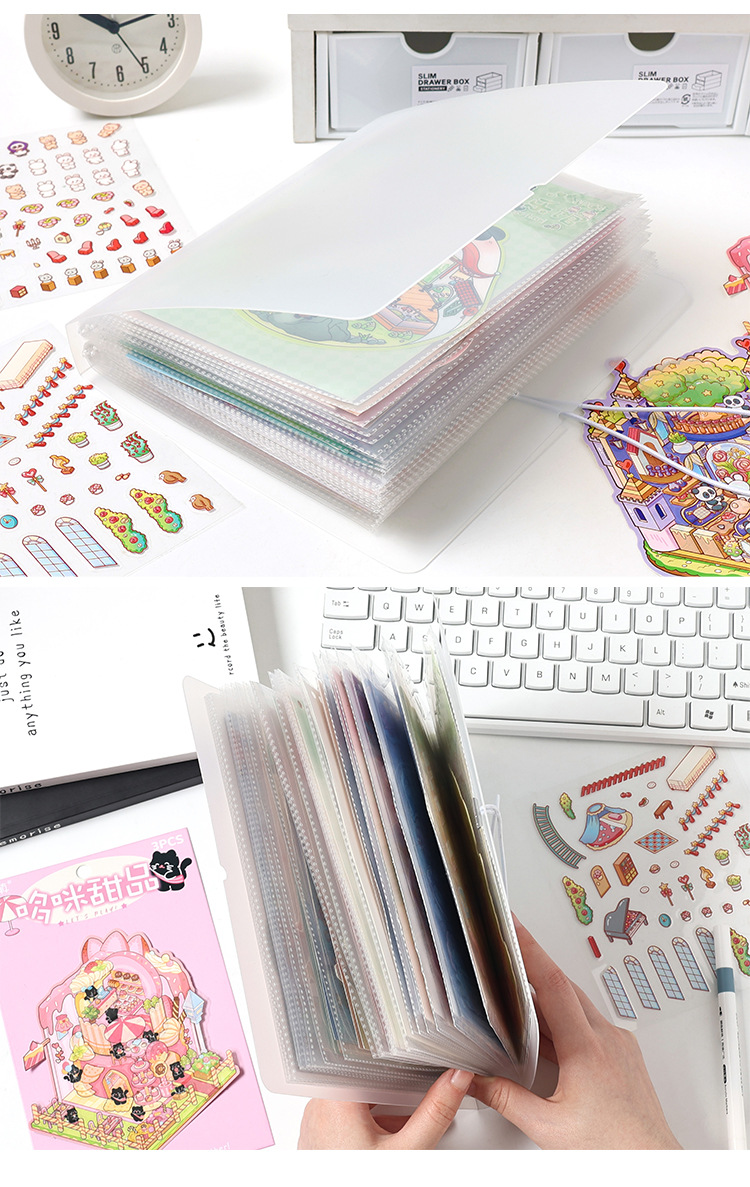Whitespace 52 Pockets Clear Folder for Miniature Scene Sticker File ...