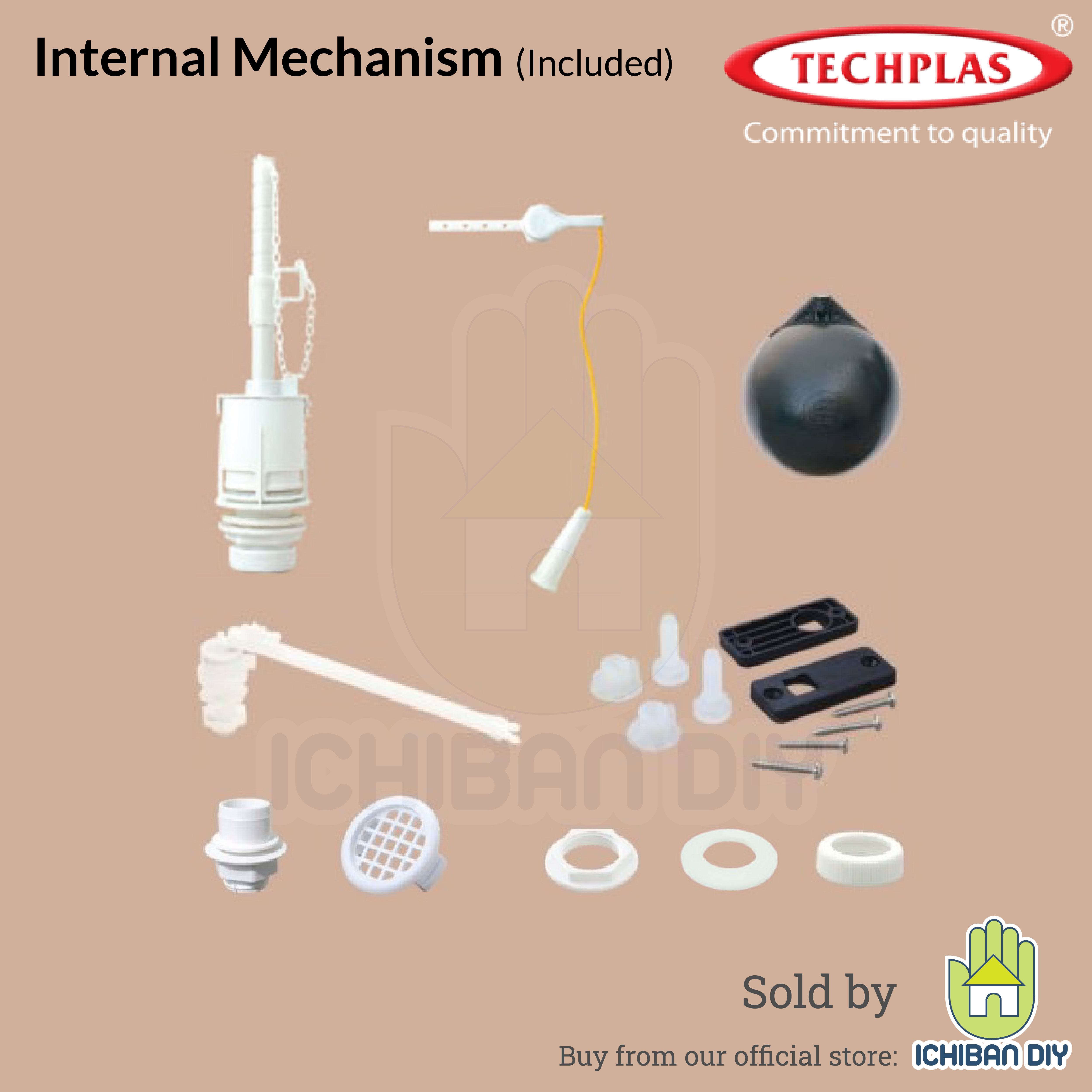 TECHPLAS Duratech PCL-1109-HL Cistern (Valve Type) High Level Flush ...