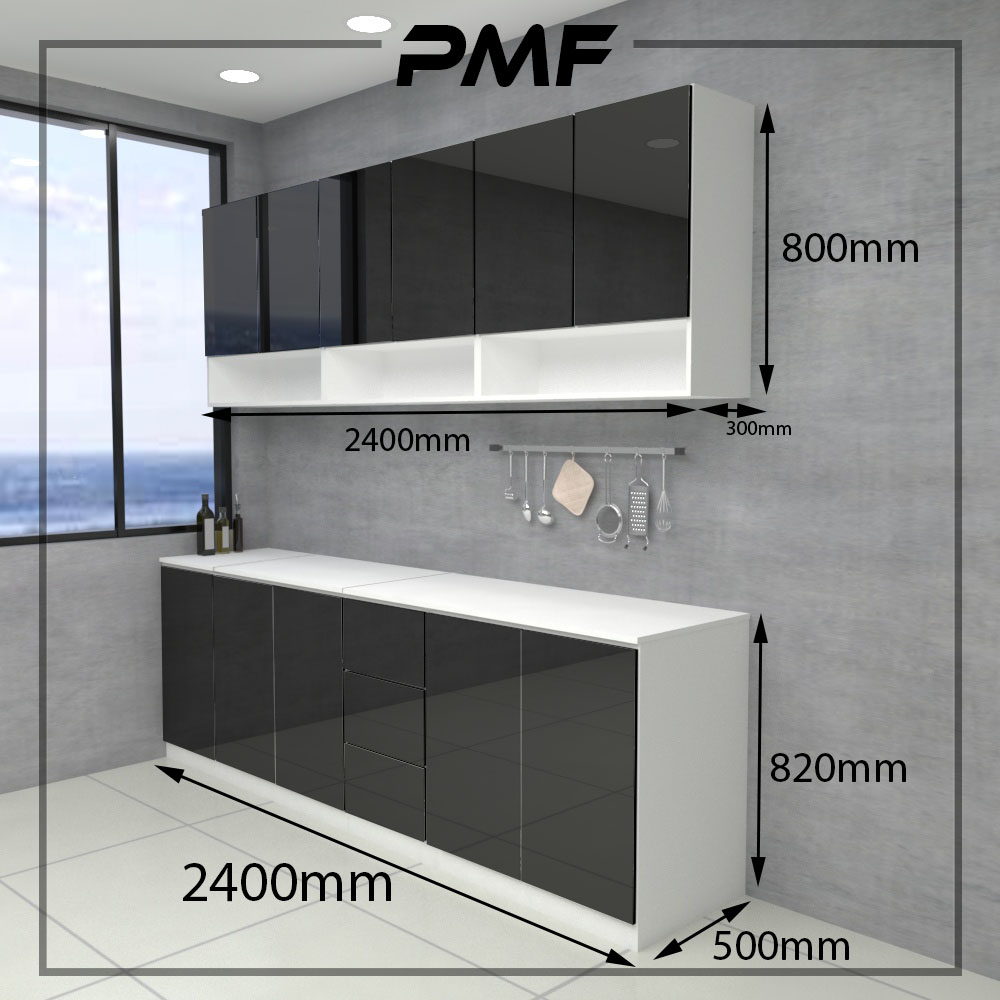 PMF Full Set Kitchen Cabinet/ Hanging Cabinet/ Almari Dapur/ Wall ...