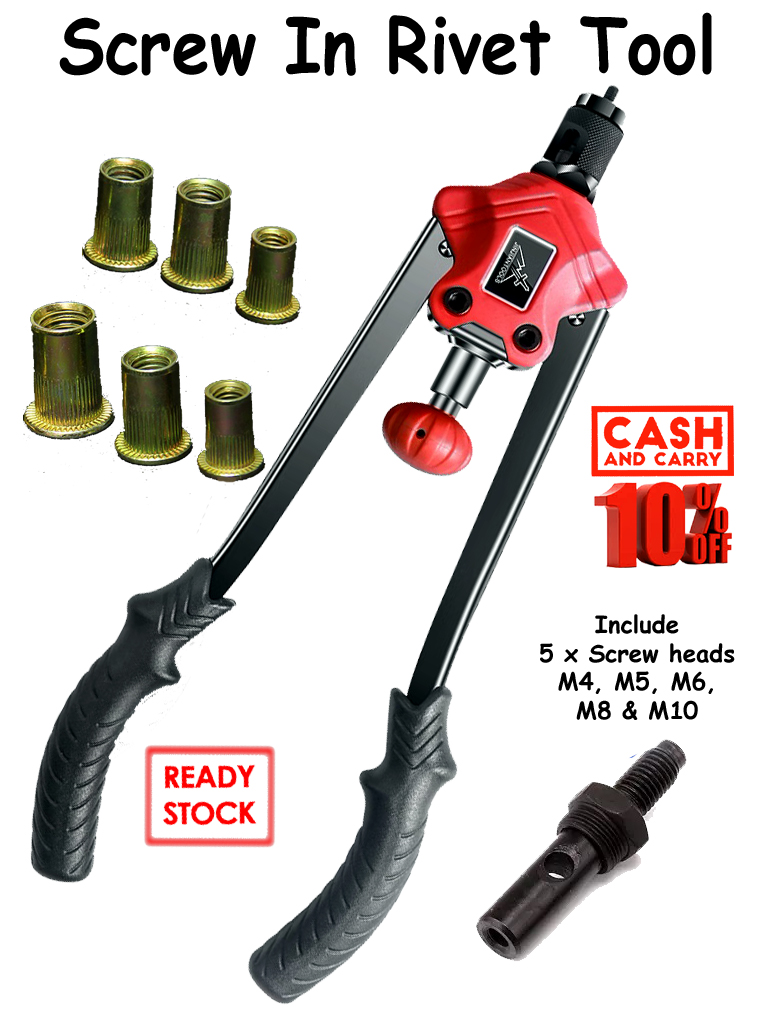 Screw In Rivet Tool, Manual Rivet Machine/ Skru Masuk Alat Rivet ...
