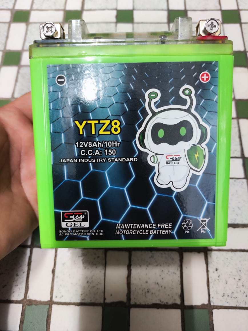 SC64 GEL BATTERY MOTORCYCLE - YTX12-BS - YTZ8 - YTZ10S-BS YTZ7V NVX V1 ...