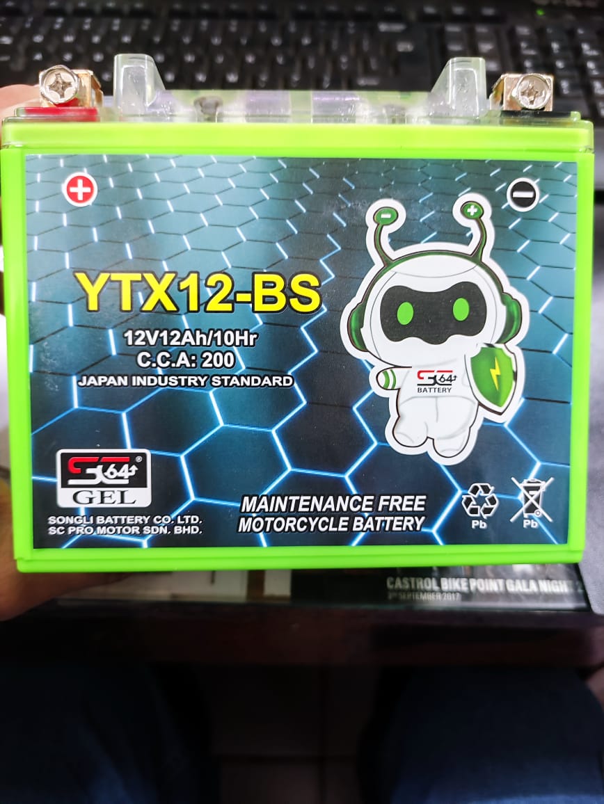 SC64 GEL BATTERY MOTORCYCLE - YTX12-BS - YTZ8 - YTZ10S-BS YTZ7V NVX V1 ...