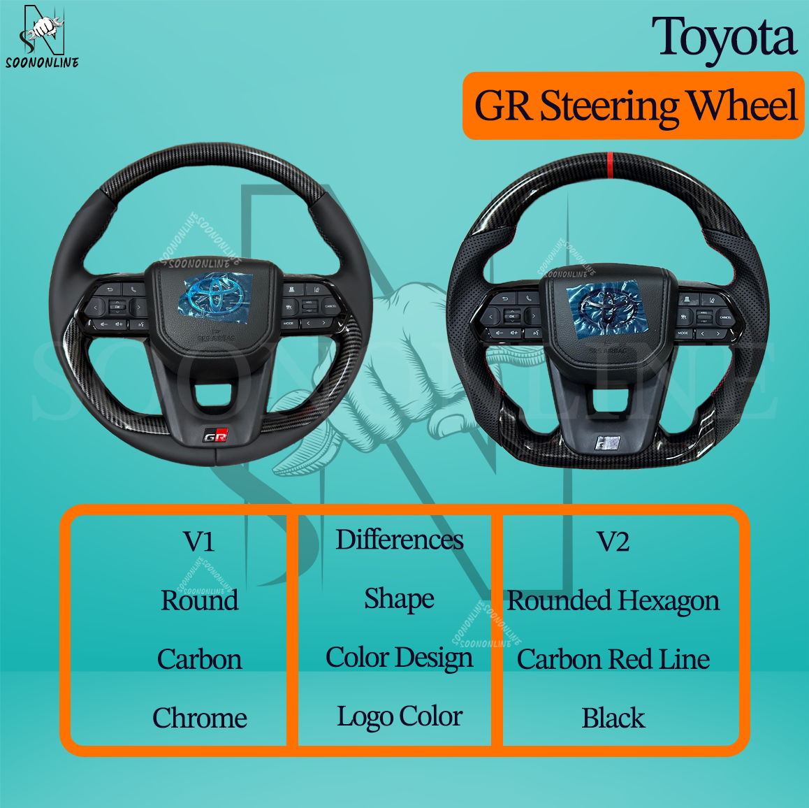 Toyota GR Steering Wheel Carbon Design V1/V2 Toyota Steering | Shopee ...