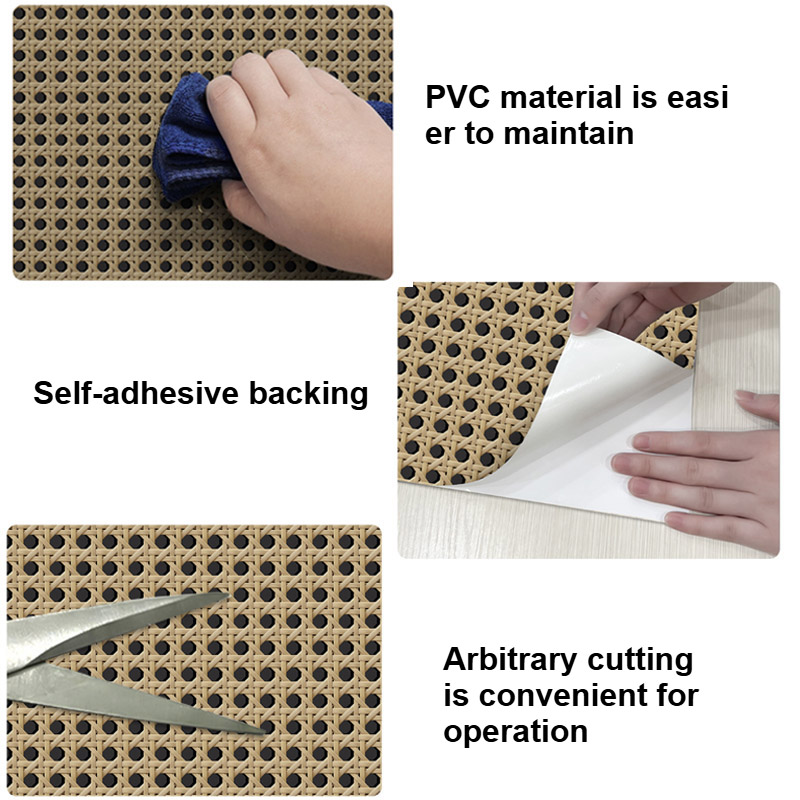 1/2/3/5M PVC Rattan Wallpaper DIY Self Adhesive Waterproof Sticker ...