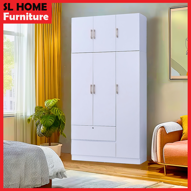 🔥SL 2 & 3 Door Wardrobe + Top Cabinet / Almari baju 2 & 3 pintu ...