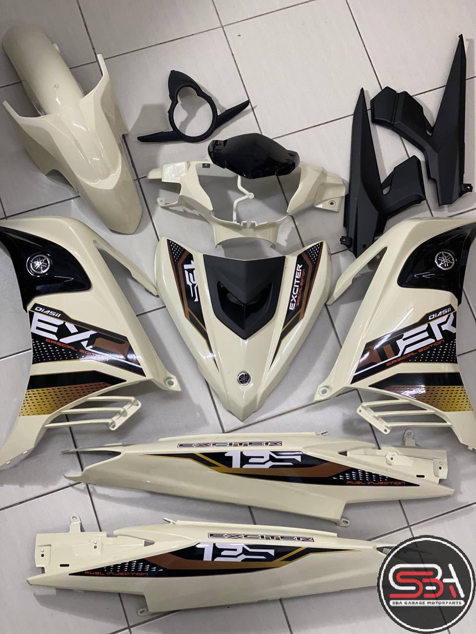 COVERSET YAMAHA LC LC135 V6 V7 CREAMY WHITE EXCITER L6-ECT-1 BODYSET ...
