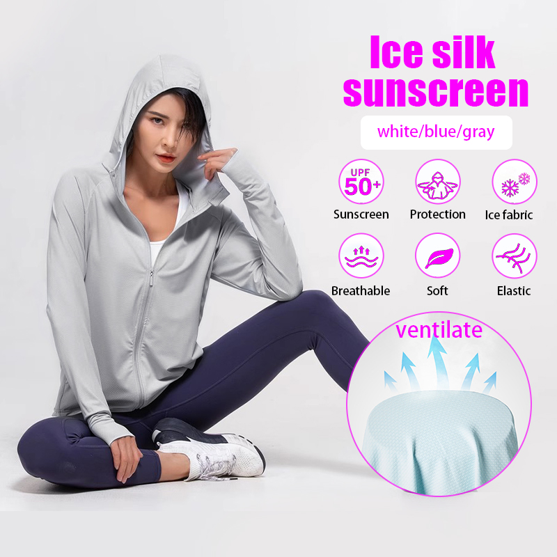 UV Sun Protection Jacket Clothing UPF 50+ Women Men Zip Hoodie Long Sleeve Outdoor Clothes ...