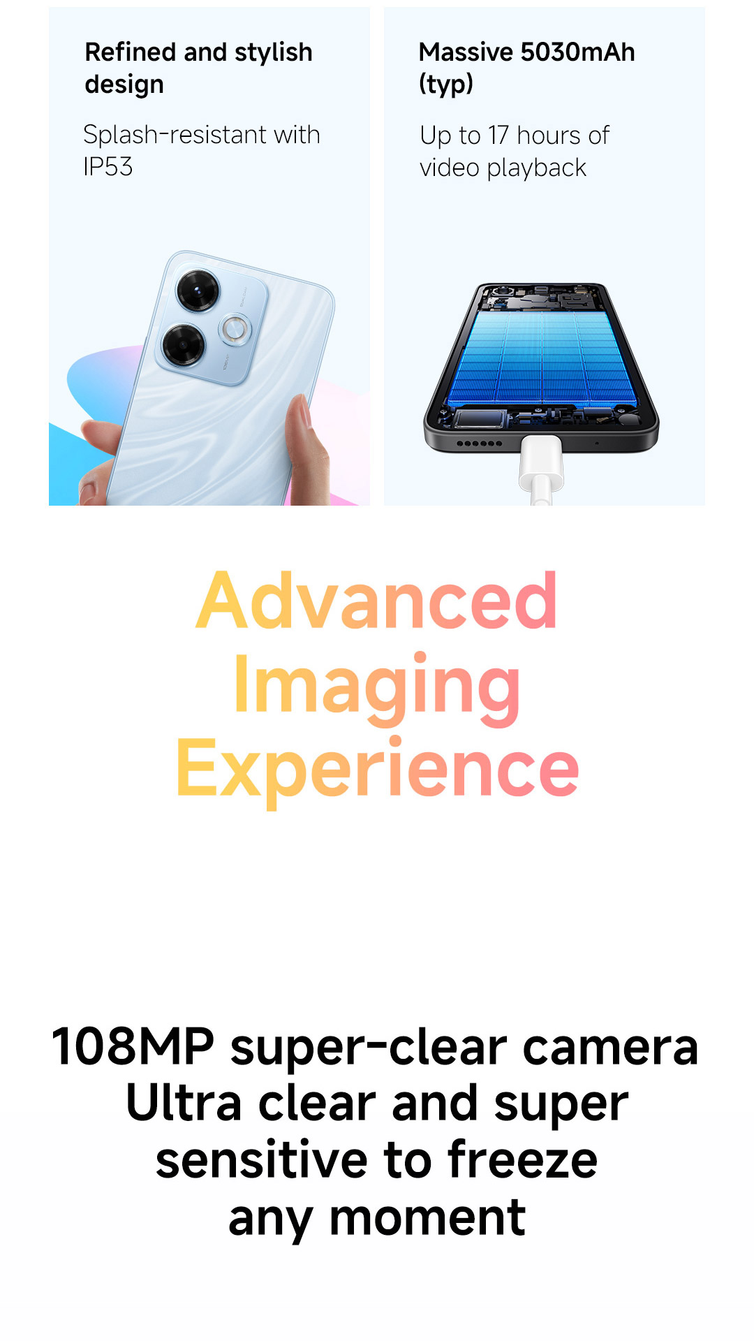 Xiaomi Redmi 13x 108MP camera/33W fast charging/5030mAh (typ) battery/6 ...