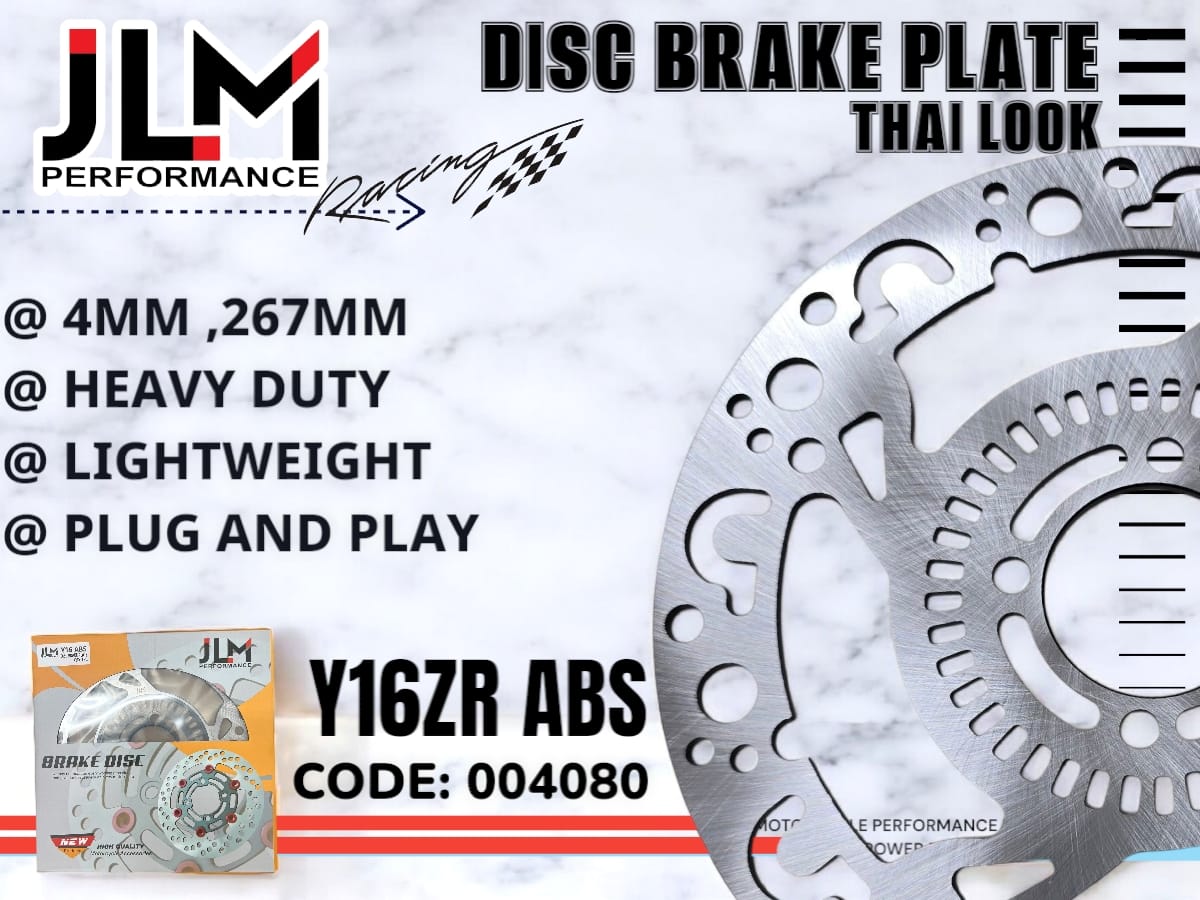 JLM THAI LOOK 267MM 4H ABS FRONT BRAKE DISC YAMAHA Y16ZR / RSX150 DISC ...