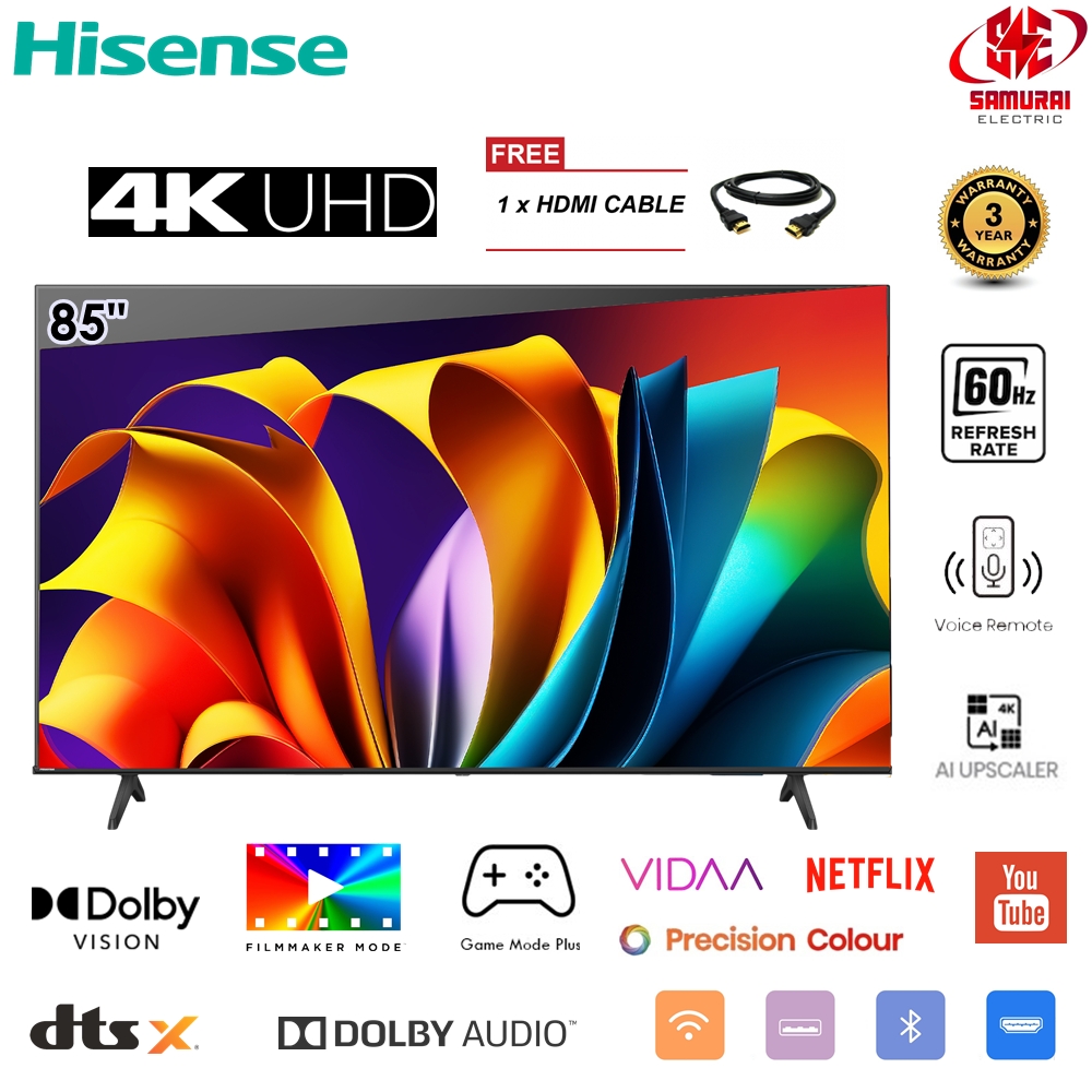 [Free Shipping] Hisense 85" 4K UHD TV A6N Series With Youtube And ...