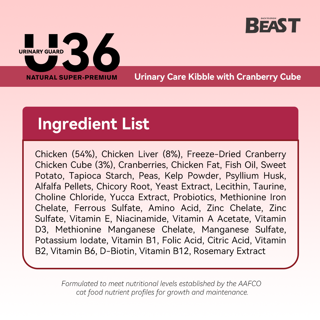 BEAST U36 Urinary Guard Super-Natural Premium Cat Dry Food Urinary Care ...
