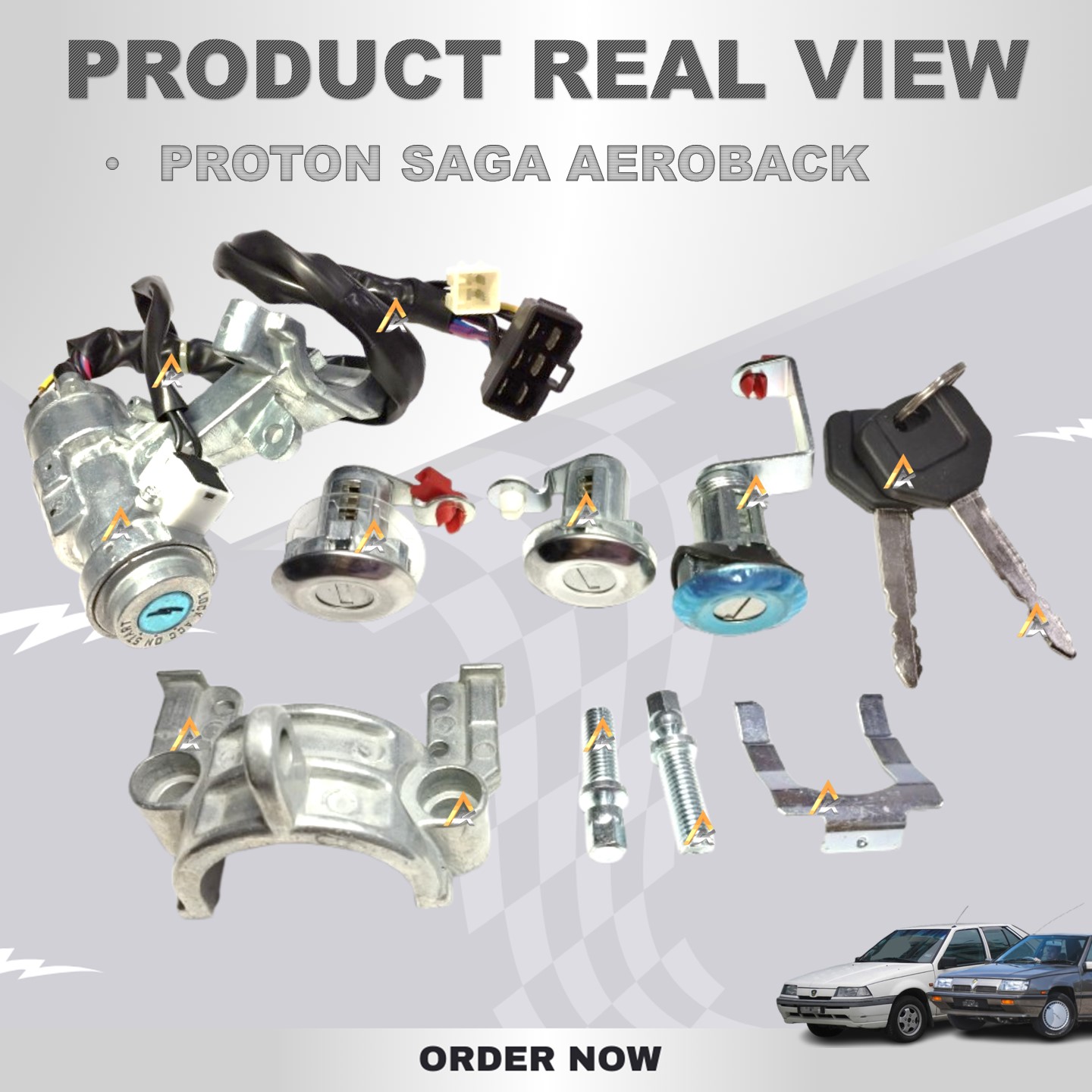 PROTON SAGA SEDAN/AEROBACK Starter Switch Key Set Kunci Start Kereta ...